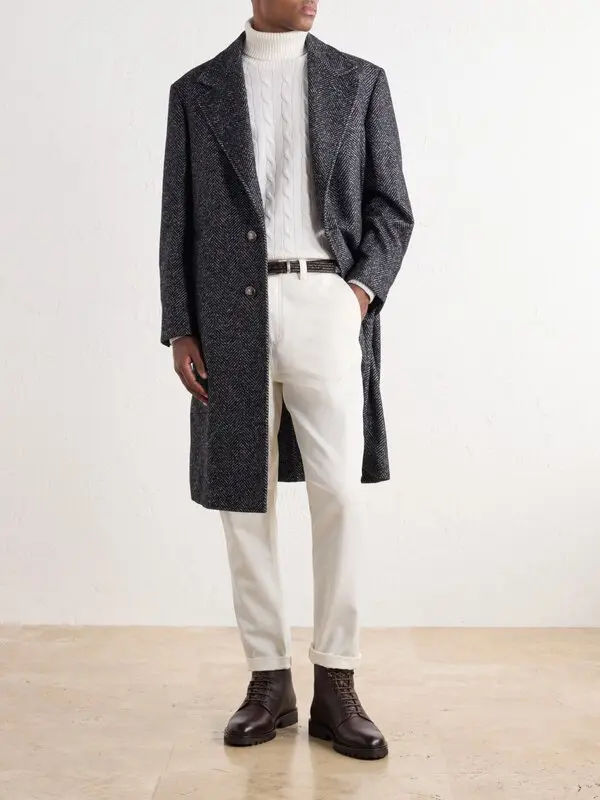 Brunello Cucinelli Tapered Cotton And Wool-blend Twill Chinos