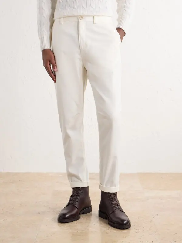 Brunello Cucinelli Tapered Cotton And Wool-blend Twill Chinos