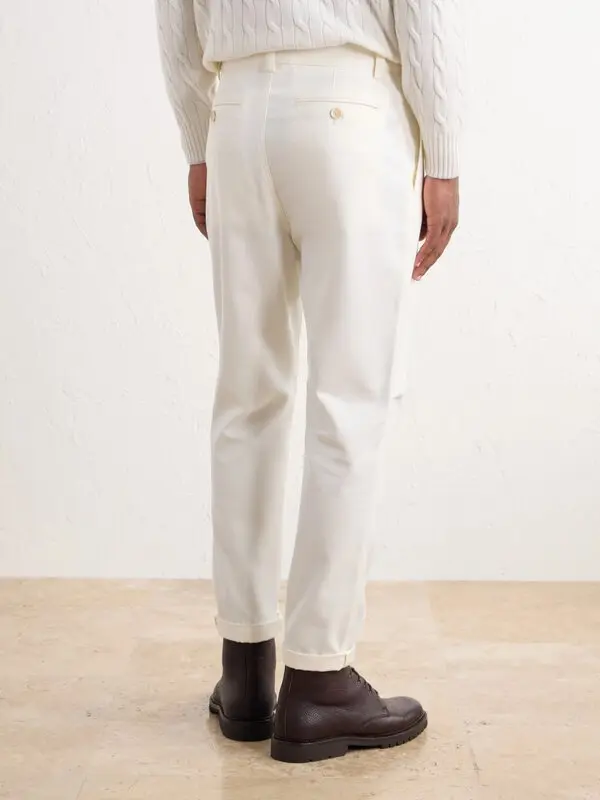 Brunello Cucinelli Tapered Cotton And Wool-blend Twill Chinos