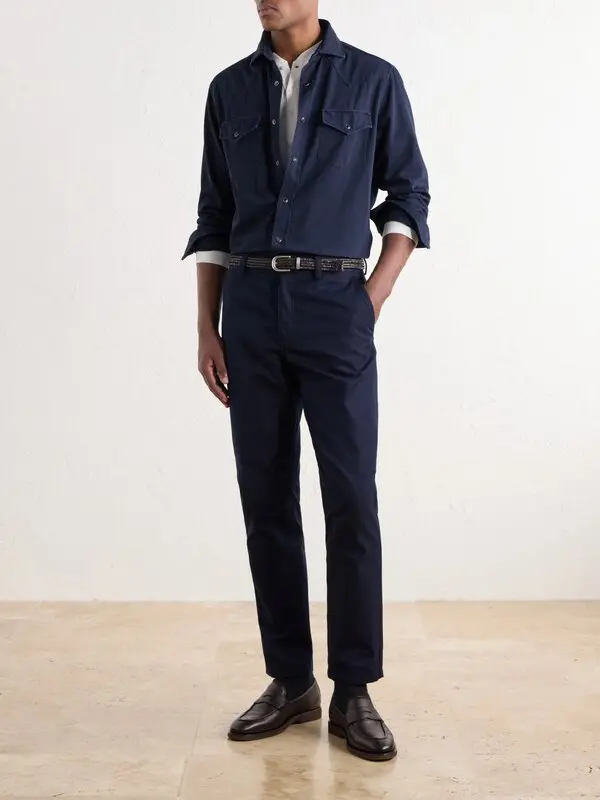 Brunello Cucinelli Cotton-canvas Western Shirt