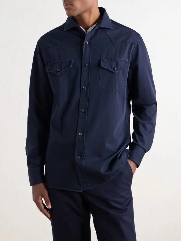 Brunello Cucinelli Cotton-canvas Western Shirt