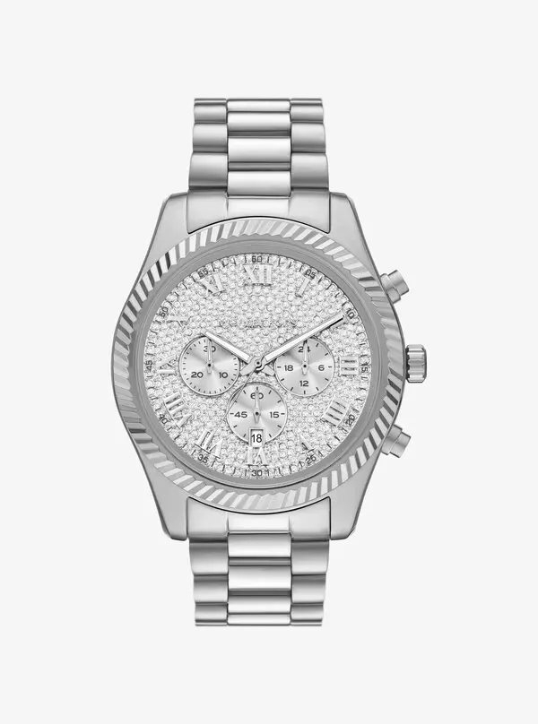 Michael Kors Oversized Lexington Pavé -tone Watch In By - Silver
