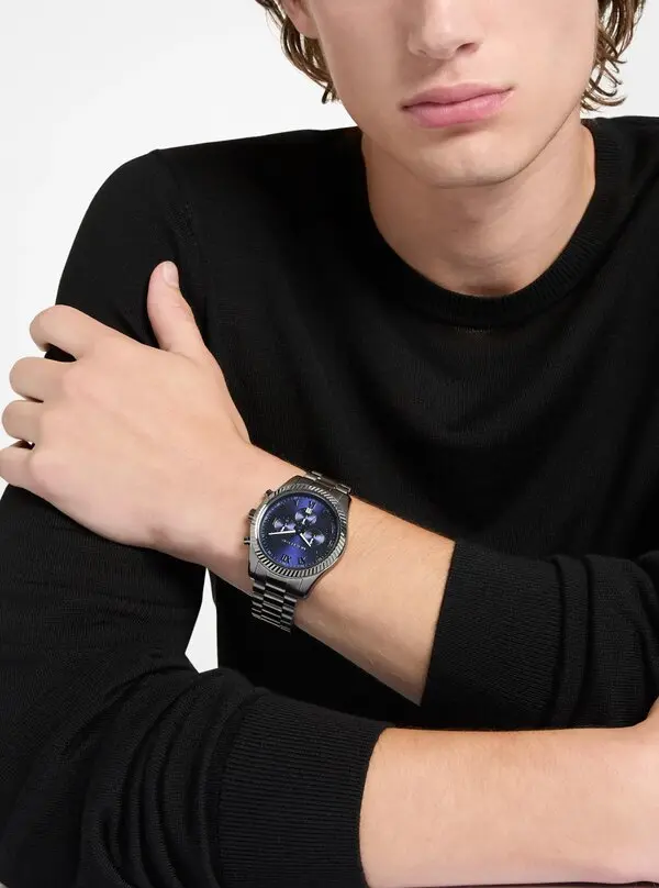 Michael Kors Oversized Lexington Gunmetal-tone Watch In By