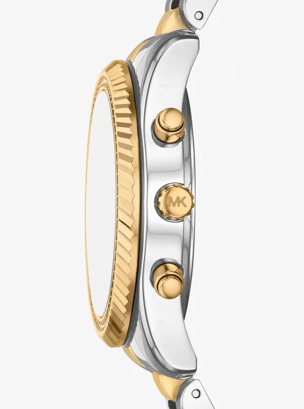 Michael Kors Lexington Pavé Two-tone Watch In By