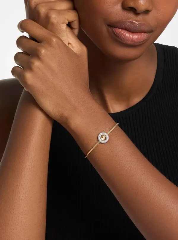 Michael Kors Pavé Logo Charm Bangle In By