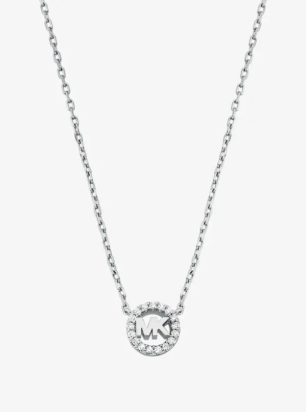 Michael Kors Pavé Logo Charm Necklace In By