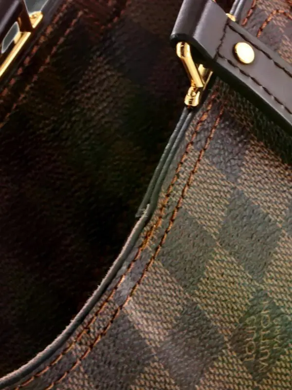 LOUIS VUITTON Jersey Handbag Damier With Leather Shoulder Bag