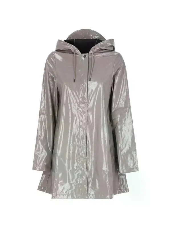 Rains Hooded Gloss-finish Coat - Grey