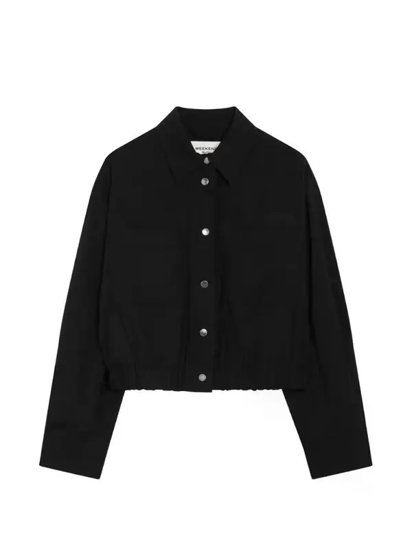 Max Mara Elasticated Cropped Jacket - Black