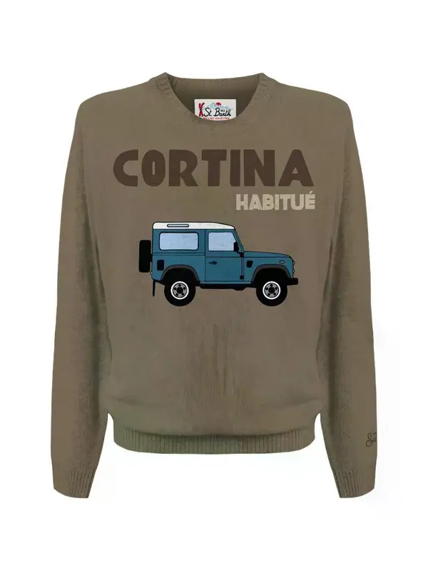 MC2 SAINT BARTH Graphic-intarsia Crew-neck Sweater - Neutrals