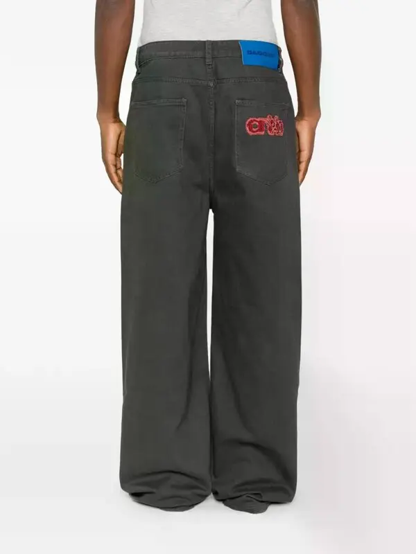 DAGGER Logo-patch Wide-leg Jeans