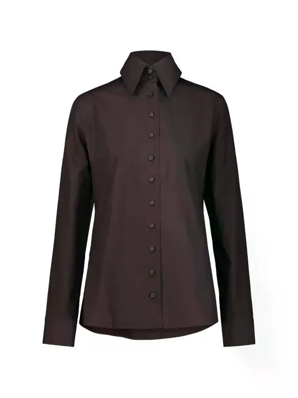 Khaite Ivy Pointed-collar Long-sleeve Shirt