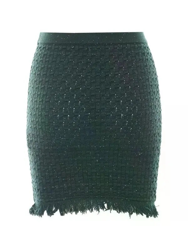 Liu Jo Sequin-embellished Fringed Mini Skirt
