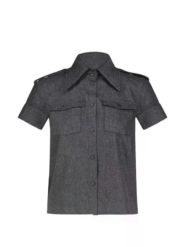 Khaite Emiel Epaulette Short-sleeve Shirt