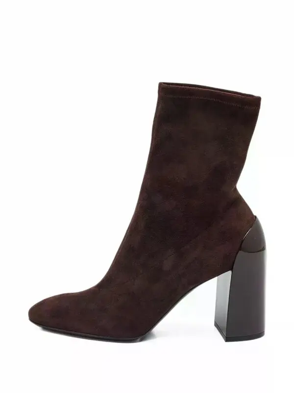 Hermès Sock-boot Rounded-toe Ankle Boots - Brown