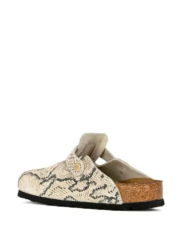BIRKENSTOCK Boston Rivet Logo Suede Clogs - Neutrals