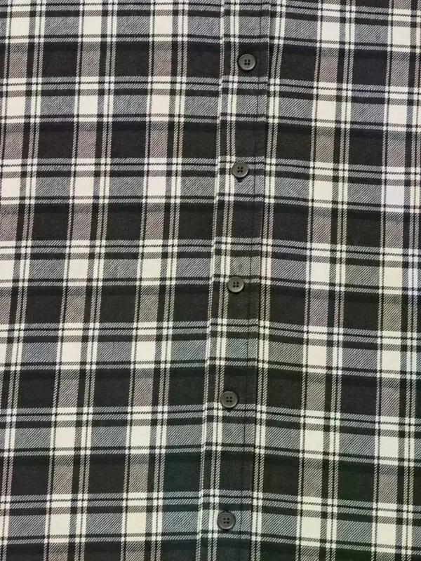 LANEUS Check-pattern Wool Shirt