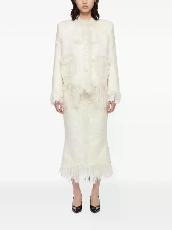 Matieres Fecales Sequin-embellished Fringed Jacket