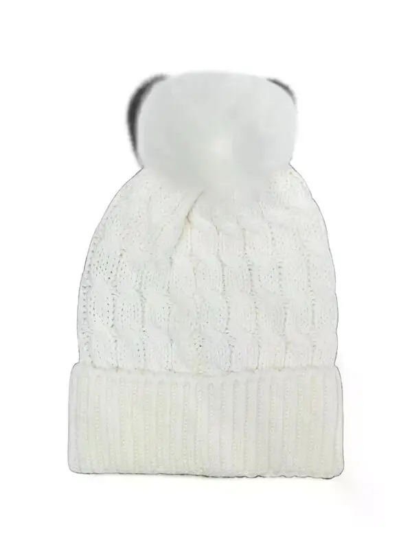 Moncler Cable-knit Pompom Beanie Hat