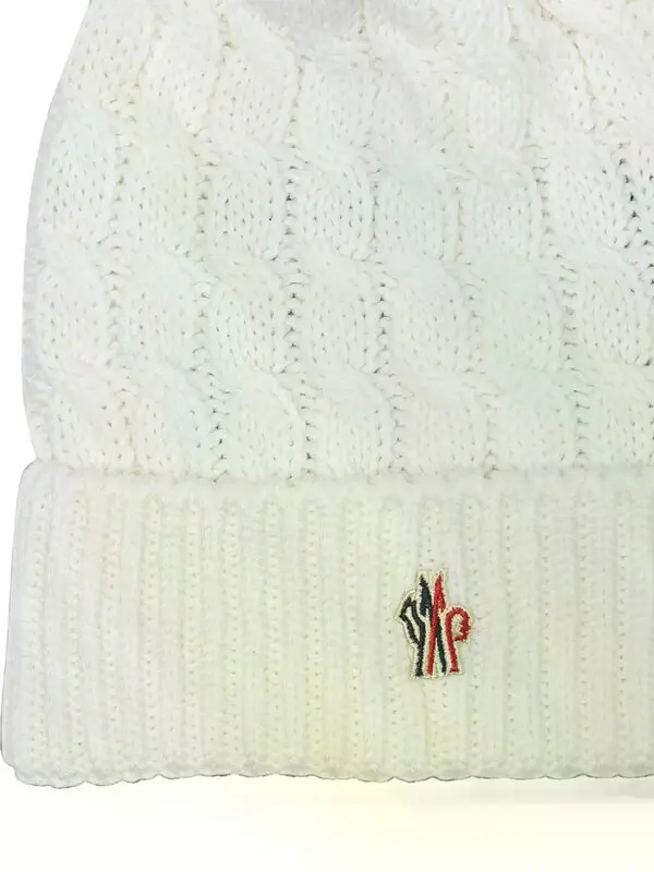 Moncler Cable-knit Pompom Beanie Hat
