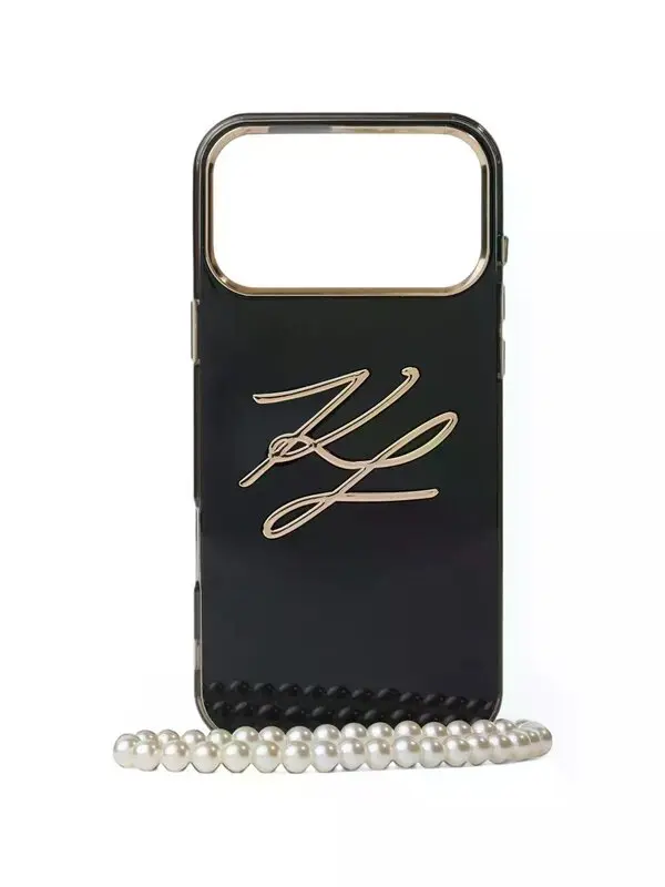 Karl Lagerfeld Autograph Faux-pearl Strap Iphone 17 Pro Max Case