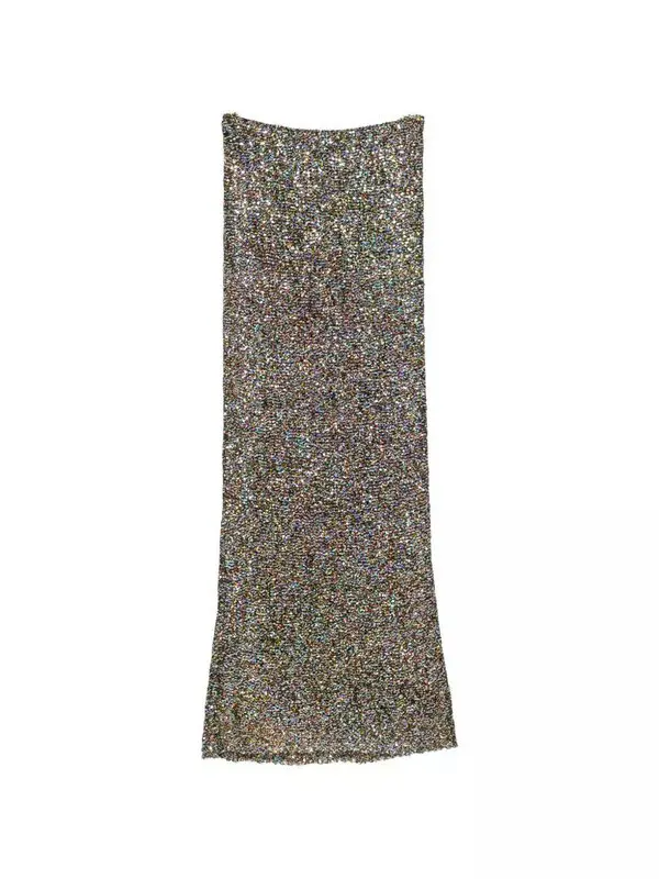 Alberta Ferretti Sequin-embellished Knitted Skirt