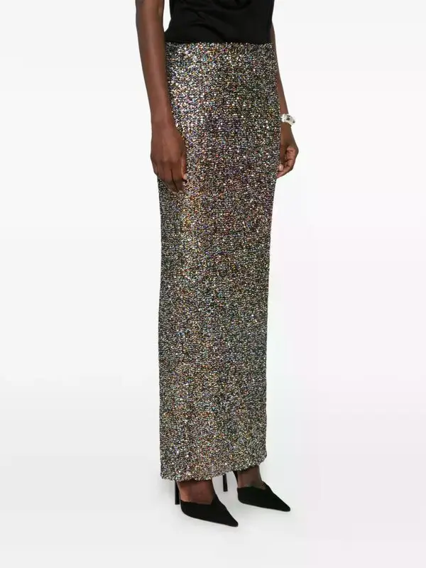 Alberta Ferretti Sequin-embellished Knitted Skirt