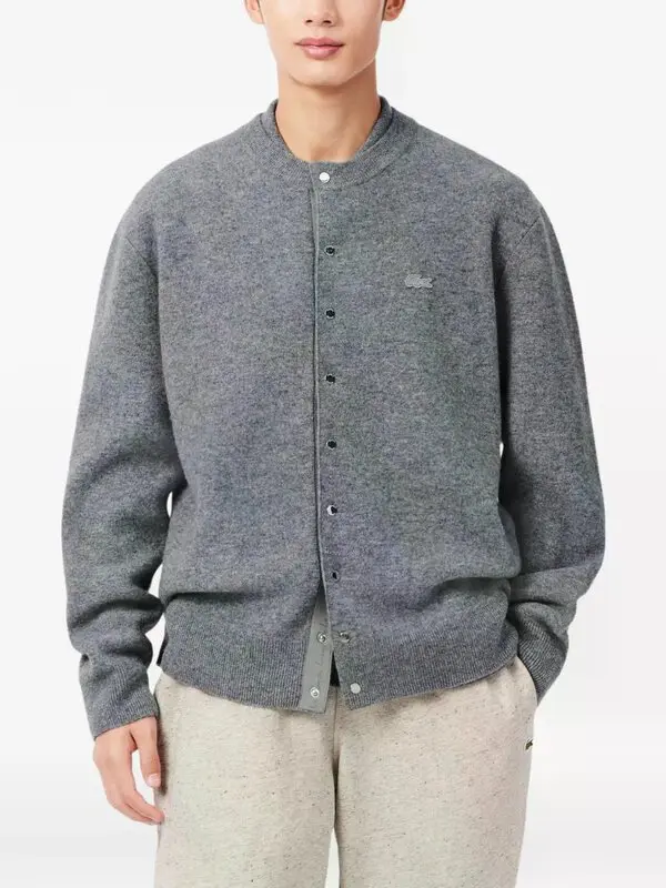 Lacoste Felted-wool Crew-neck Cardigan
