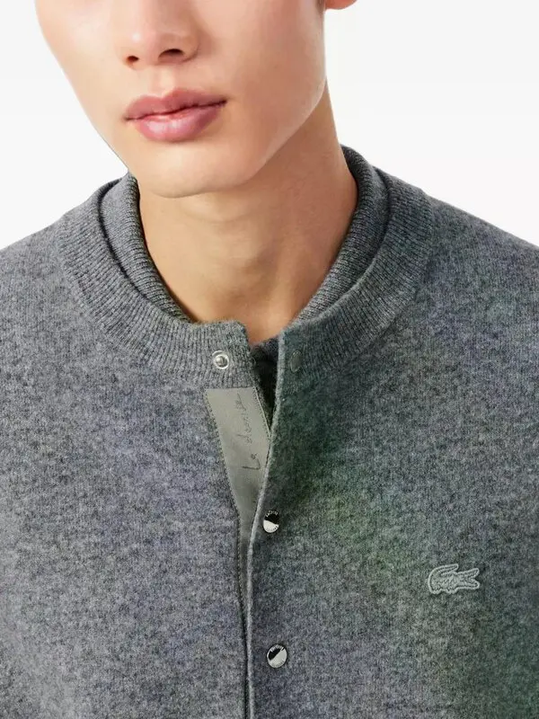 Lacoste Felted-wool Crew-neck Cardigan