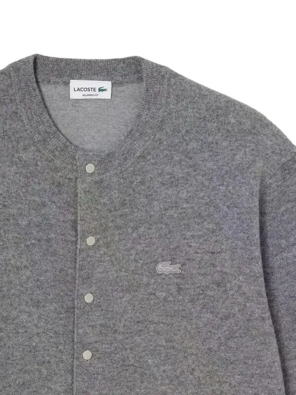 Lacoste Felted-wool Crew-neck Cardigan