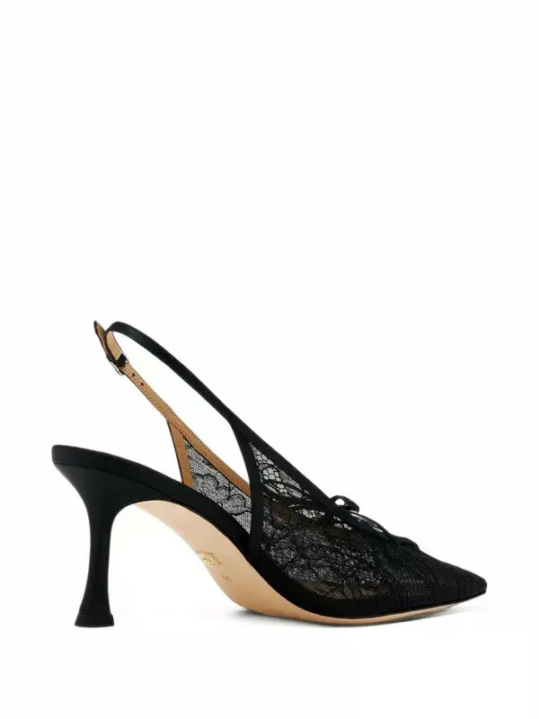 Badgley Mischka Raine Lace Lace-up Slingback Pumps