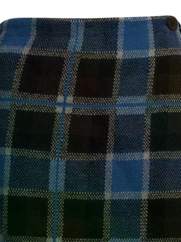 Guest In Residence Check-pattern Fringed Midi Skirt