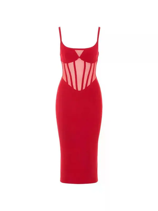 Elisabetta Franchi Knit Bustier Dress - Red