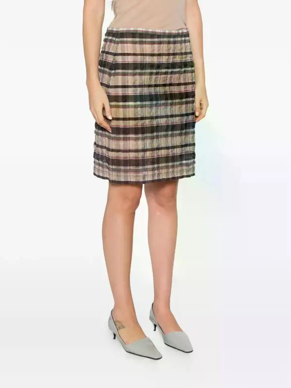 Paloma Wool Check-pattern Crinkled Mini Skirt