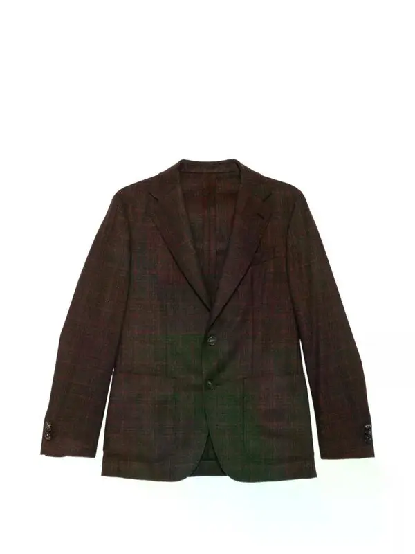 Caruso Check-pattern Single-breasted Blazer