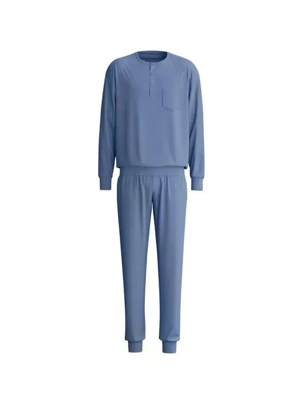 CALIDA Relax Choice Button-placket Chest-pocket Pyjamas - Blue