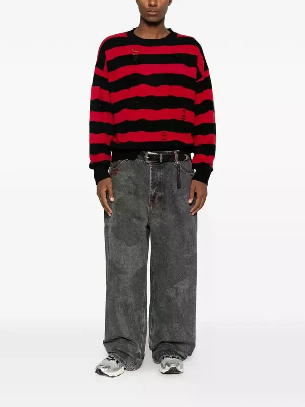 DAGGER Distressed Striped Sweater