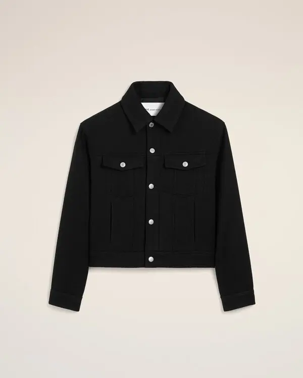 AMI Paris Wool Trucker Jacket - Black