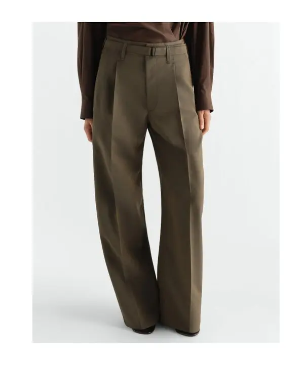 LEMAIRE Wide-leg Pleated Trousers In Wool And Mohair Blend