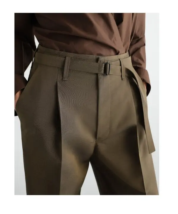 LEMAIRE Wide-leg Pleated Trousers In Wool And Mohair Blend