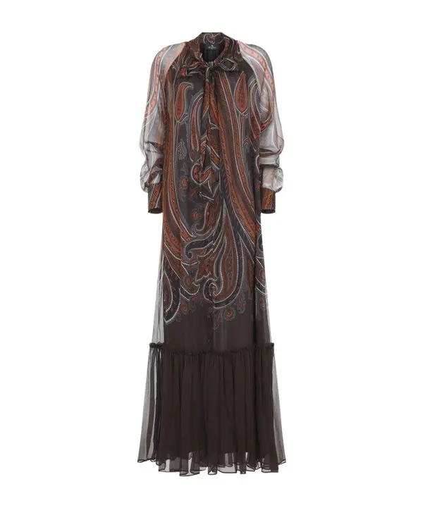 Etro Paisley Bow-tie Long Dress - No