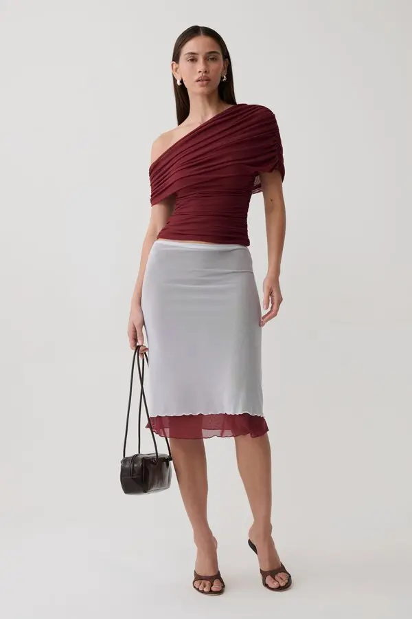 Meshki Janet Mesh Midi Skirt