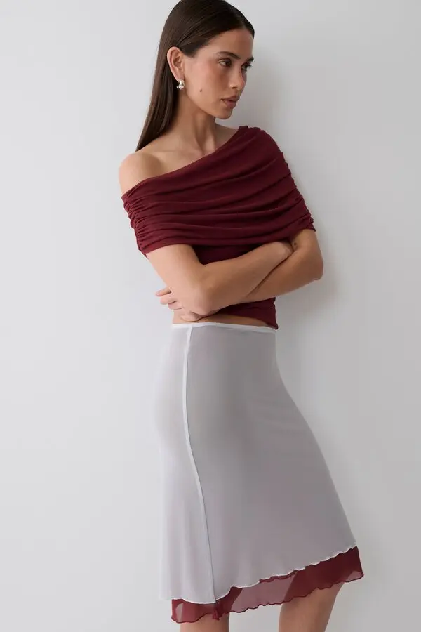 Meshki Janet Mesh Midi Skirt
