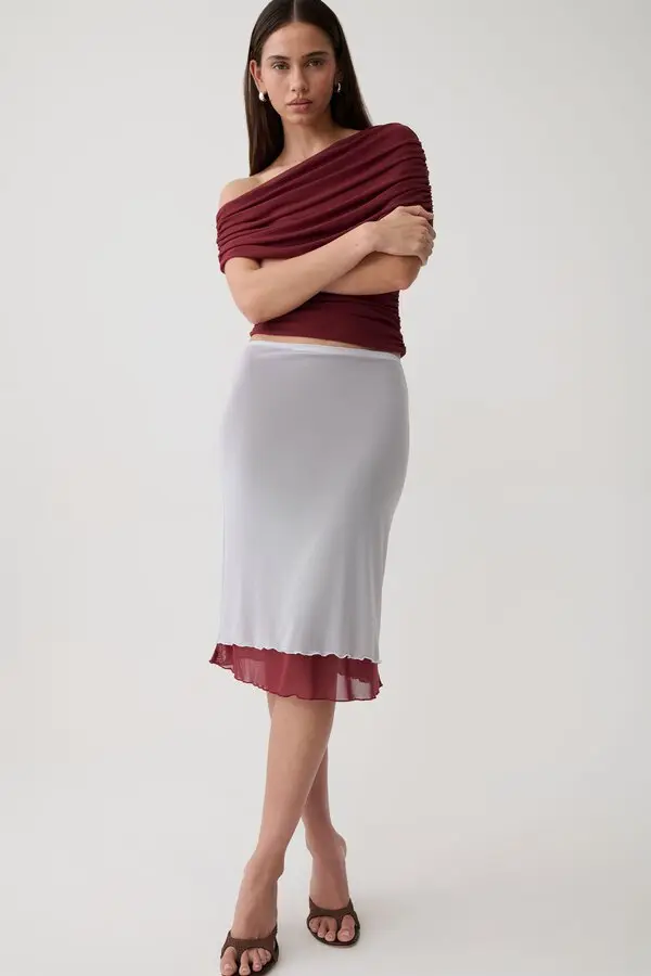Meshki Janet Mesh Midi Skirt