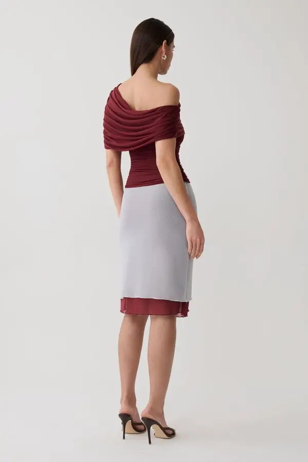 Meshki Arina Fluid Loose Neck Jersey Mesh Top