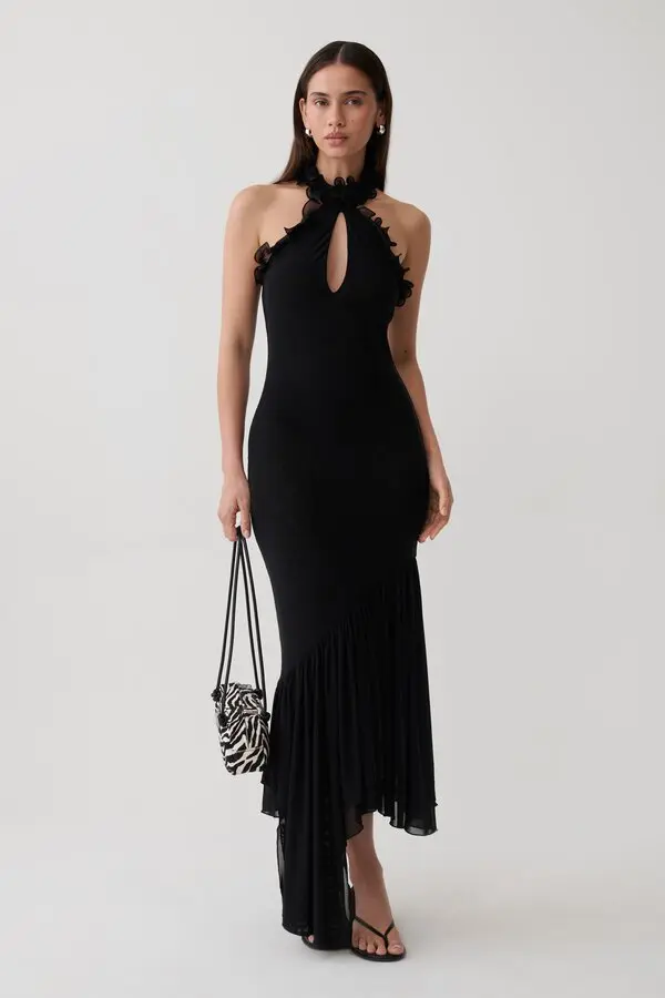 Meshki Maisey Mesh Midi Dress - Black