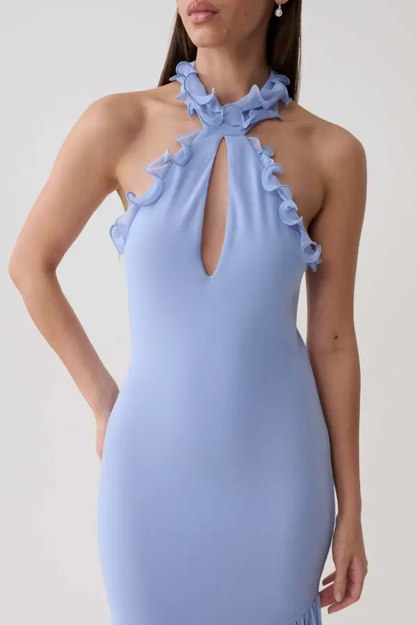 Meshki Maisey Mesh Midi Dress - Blue