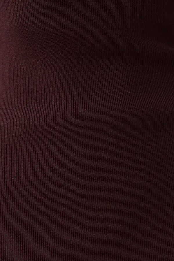 Meshki Darla Deep V Knit Maxi Dress - Chocolate