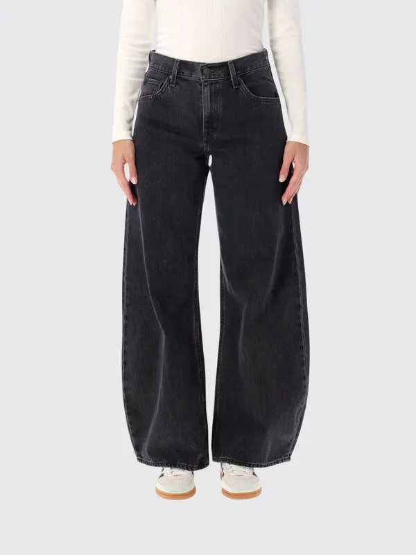 LEVI'S High-waisted Baggy Wide Leg Jeans In Cotton Denim - Black