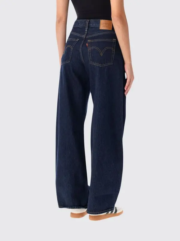 LEVI'S High-waisted Baggy Wide Leg Jeans In Cotton Denim - Blue
